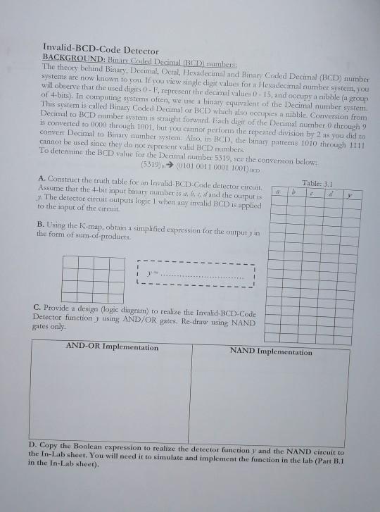 Solved Invalid-BCD-Code Detector BACKGROUND: Binar Code | Chegg.com