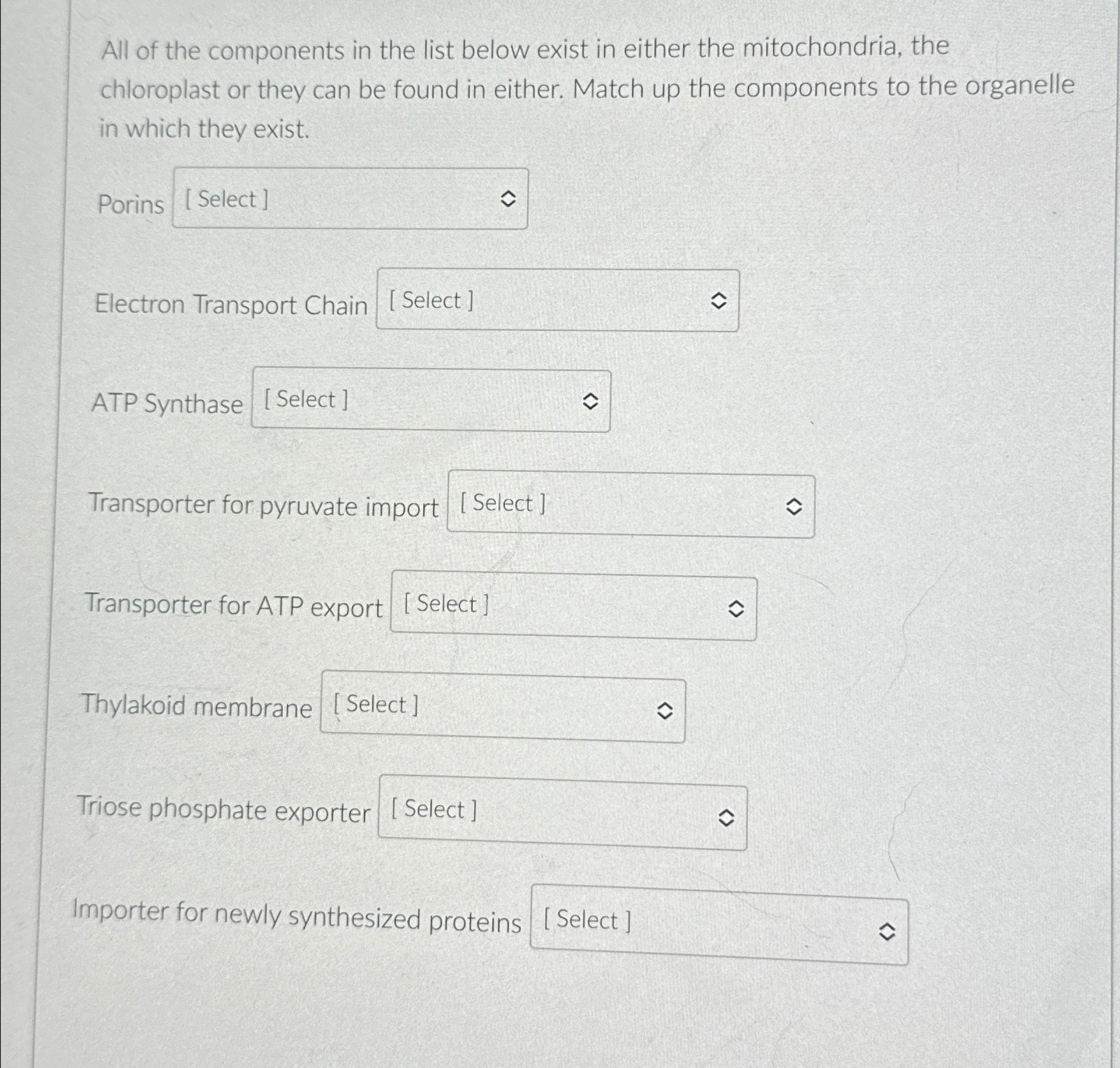 Solved All of the components in the list below exist in | Chegg.com