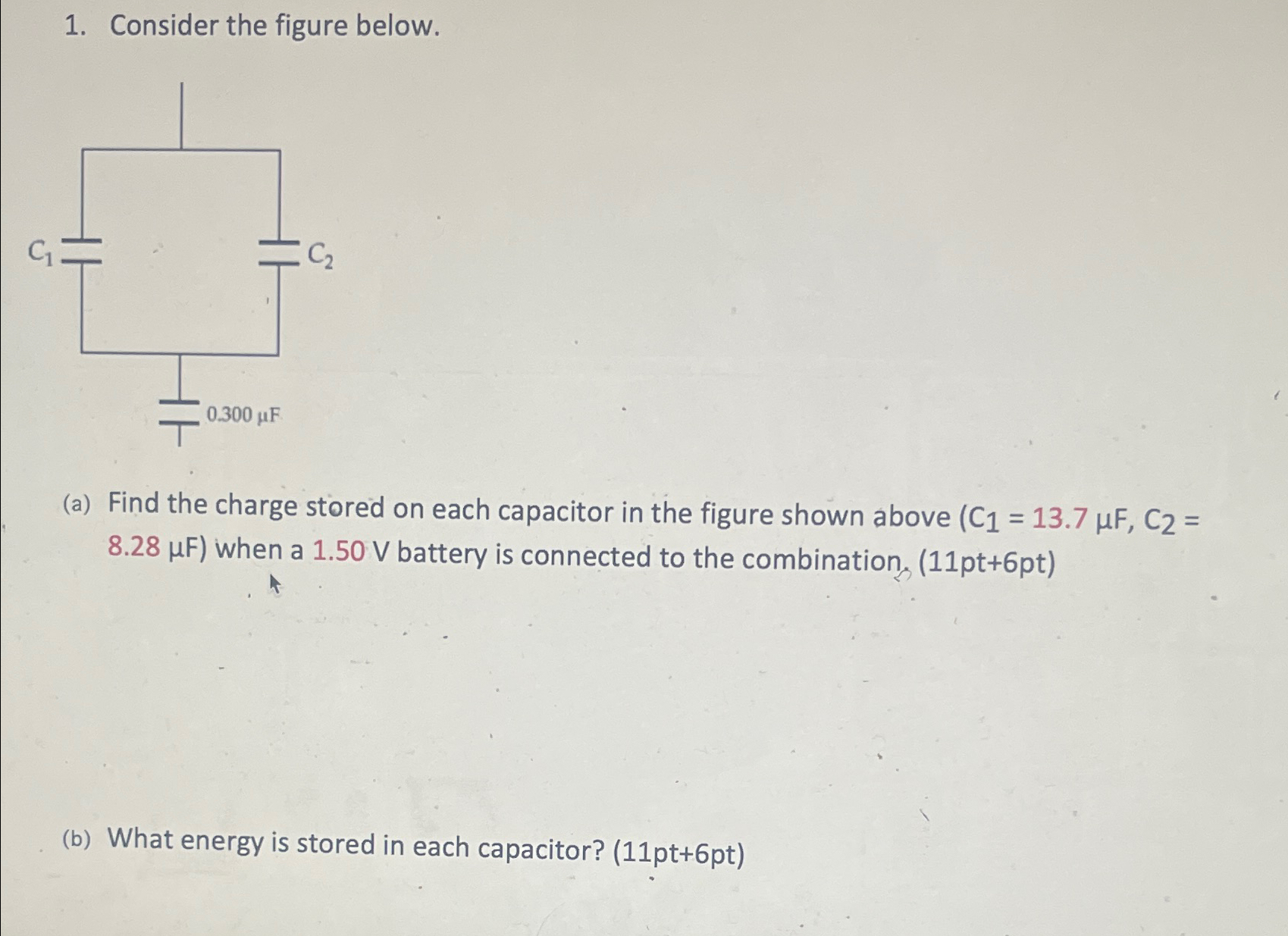 Solved Consider the figure below.(a) ﻿Find the charge stored | Chegg.com