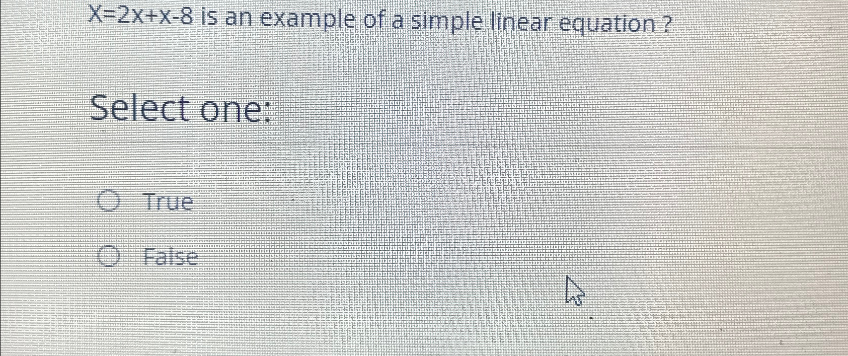 x=2x+x-8 ﻿is an example of a simple linear | Chegg.com