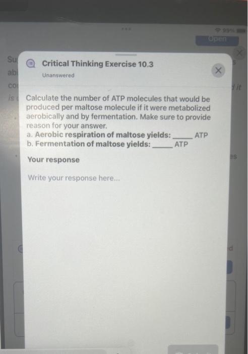 Solved Critical Thinking Exercise 10.3 Unanswered Calculate | Chegg.com