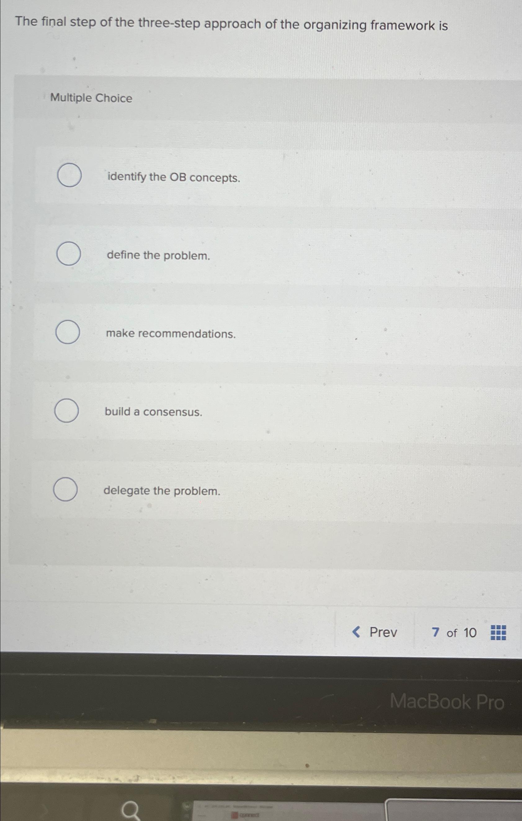 Solved The final step of the three-step approach of the | Chegg.com