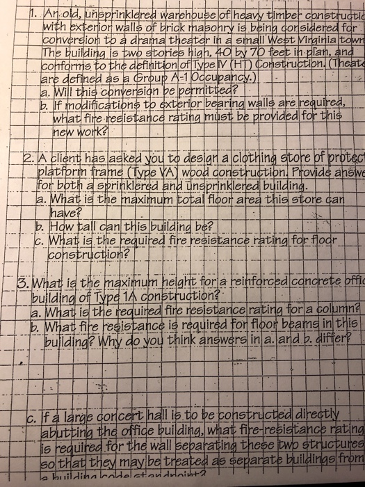 Solved 1. An old, unsprinklered warehouse of heavy timber | Chegg.com
