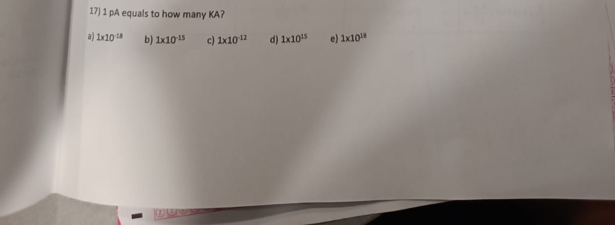 Solved 1 ﻿pA equals to how many | Chegg.com
