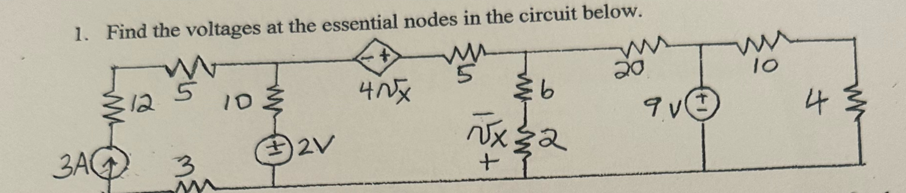 Solved Find the voltages at the essential nodes in the | Chegg.com