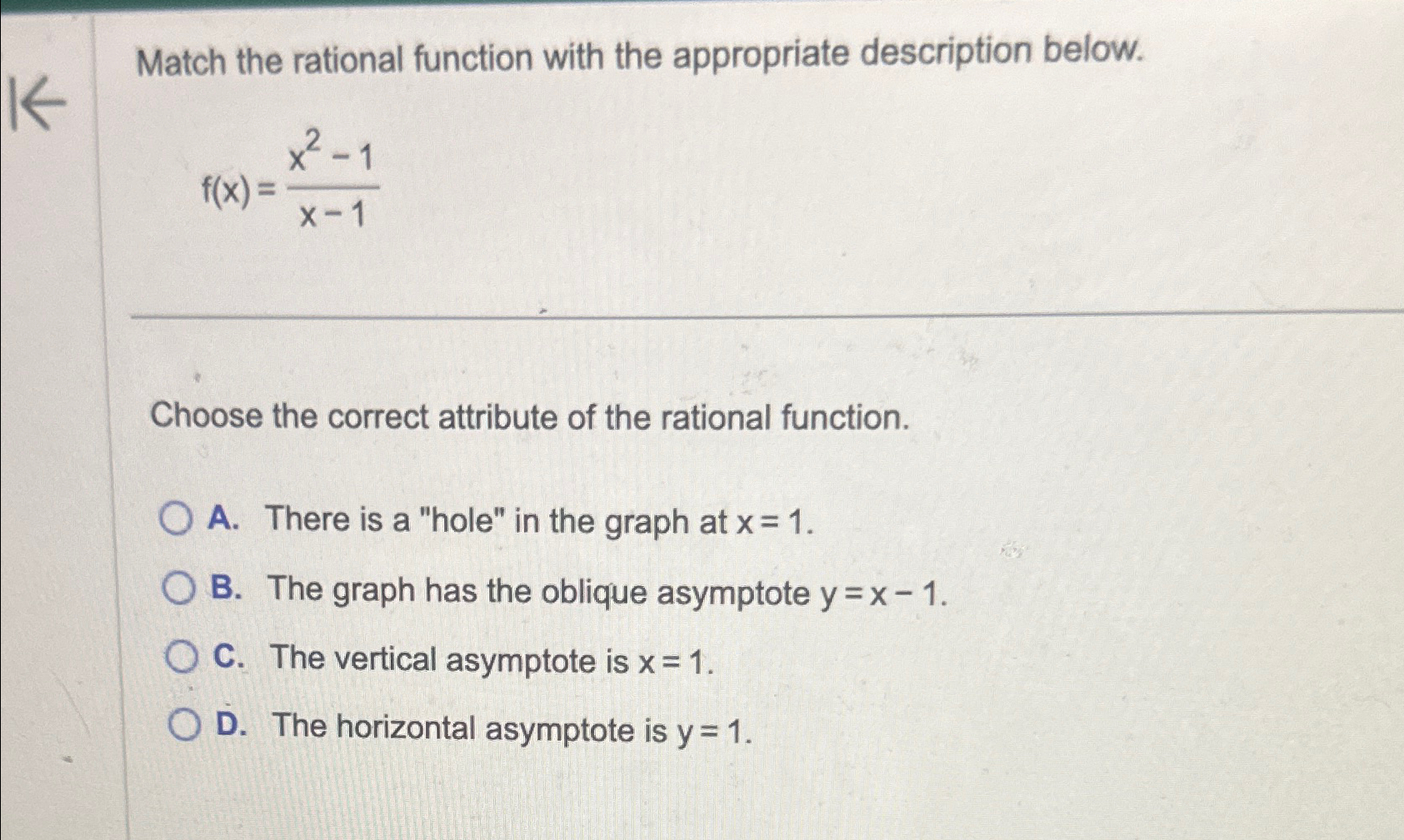 Solved Match the rational function with the appropriate | Chegg.com