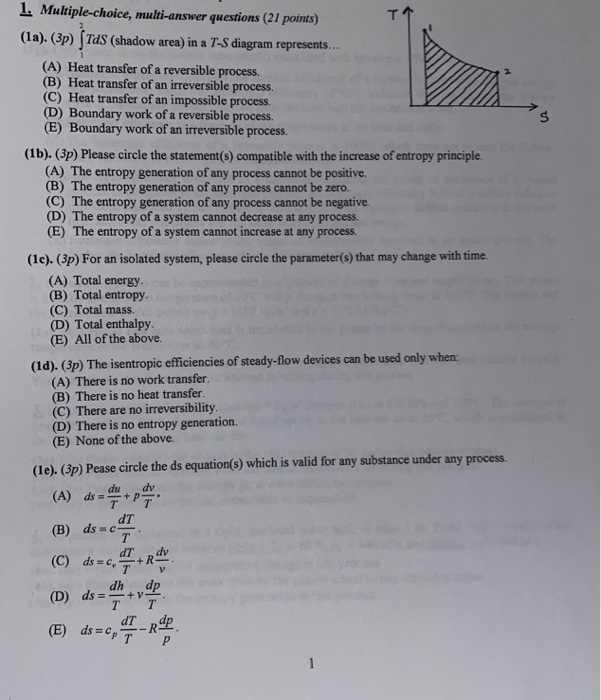 Solved 1. Multiple-choice, multi-answer questions (21 | Chegg.com