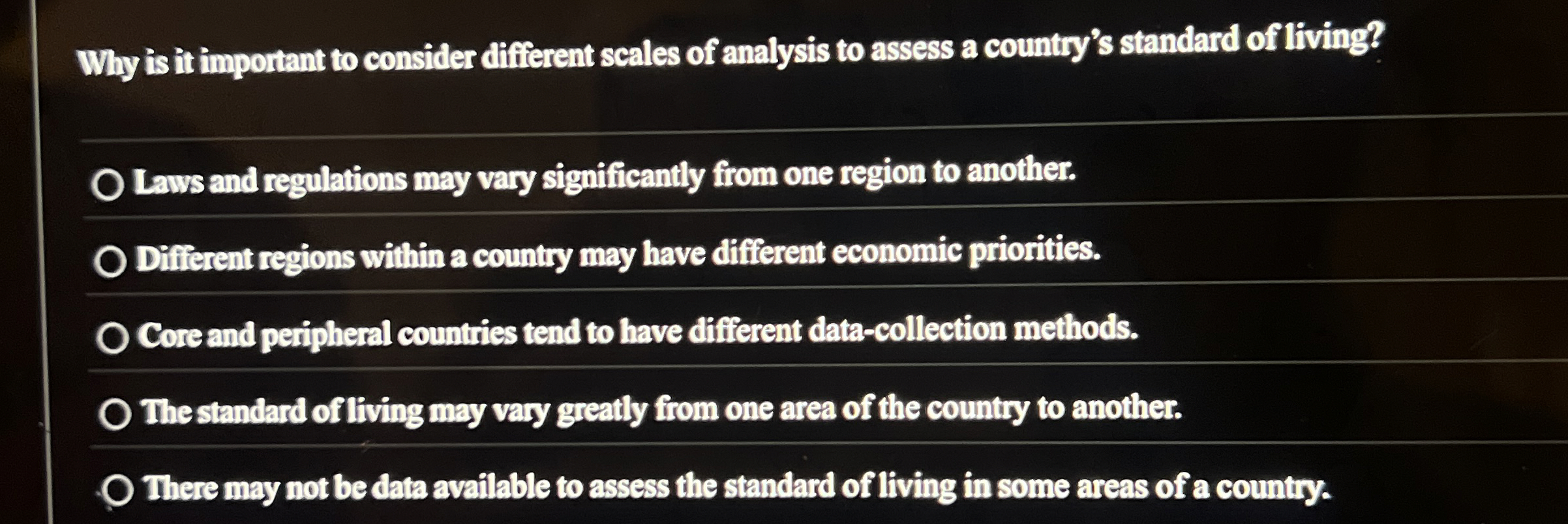 Solved Why is it important to consider different scales of | Chegg.com