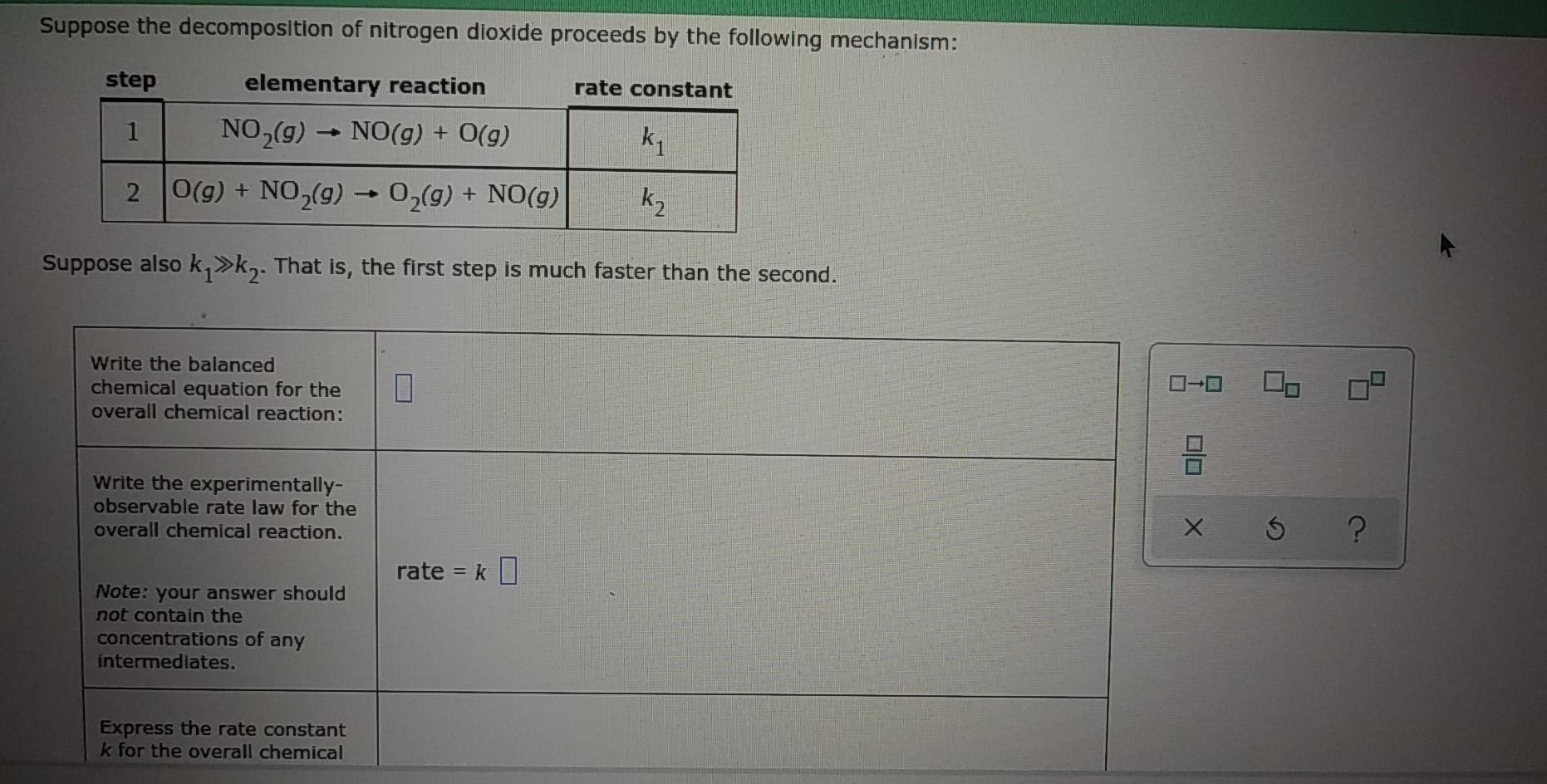 Solved Suppose the decomposition of nitrogen dioxide | Chegg.com