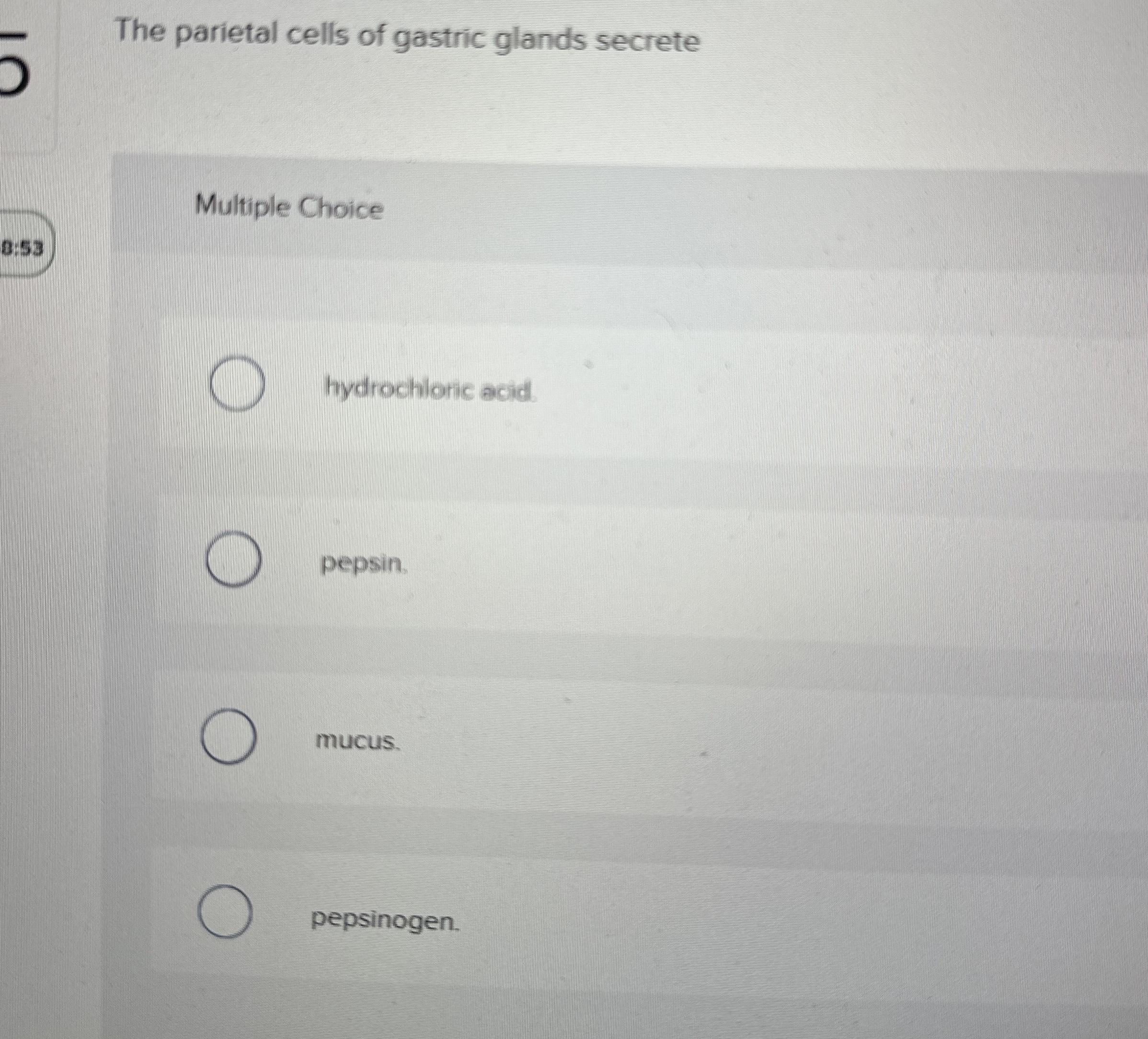 Solved The parietal cells of gastric glands secreteMultiple | Chegg.com