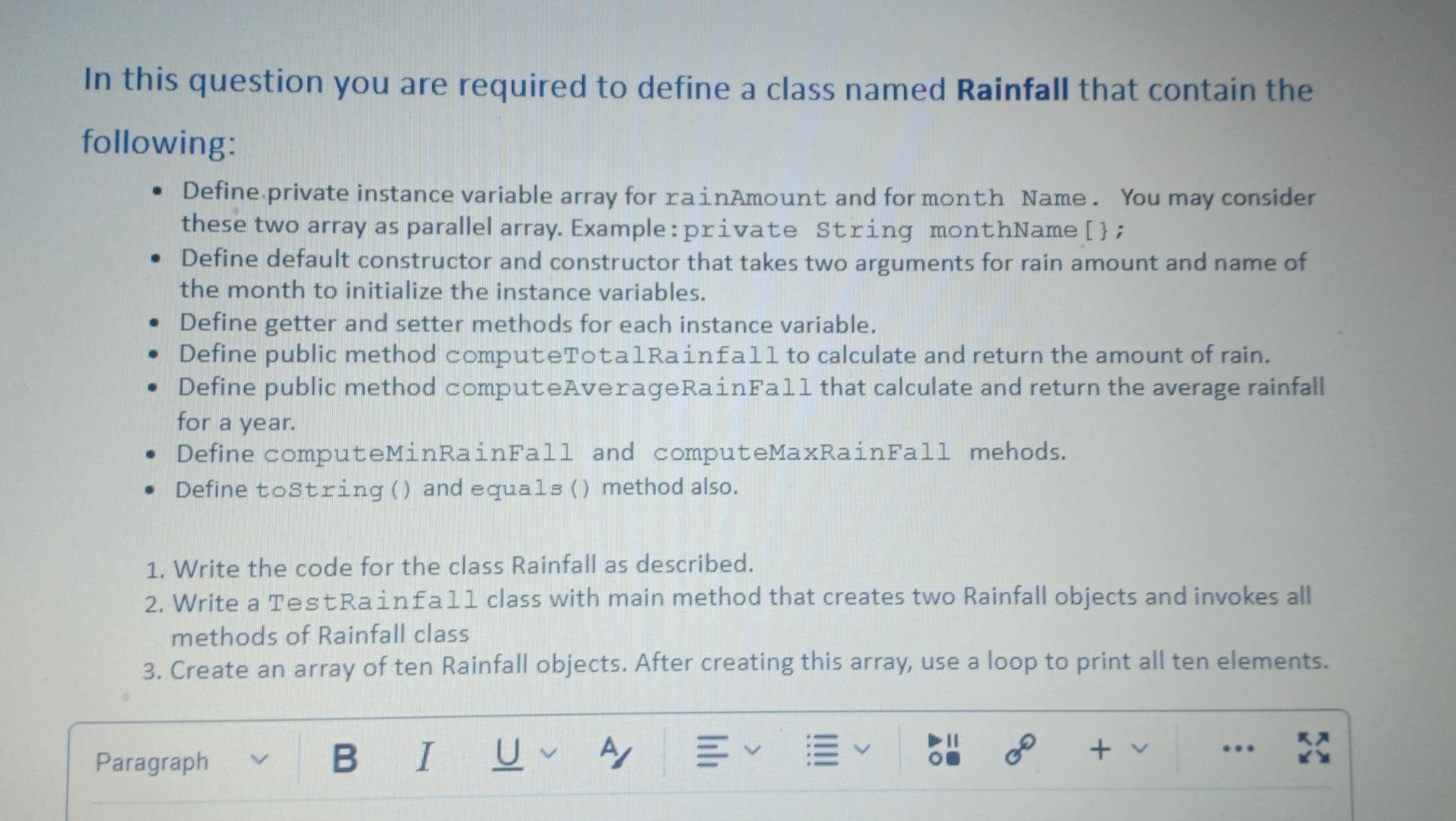 Solved In this question you are required to define a class | Chegg.com