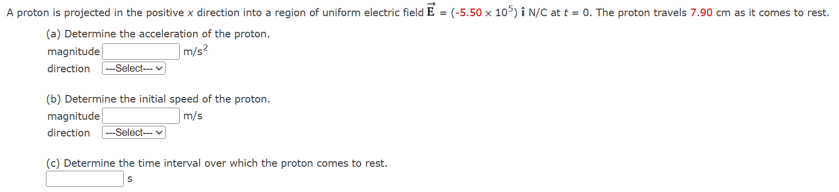 Solved A proton is ﻿projected in ﻿the positive x ﻿direction | Chegg.com
