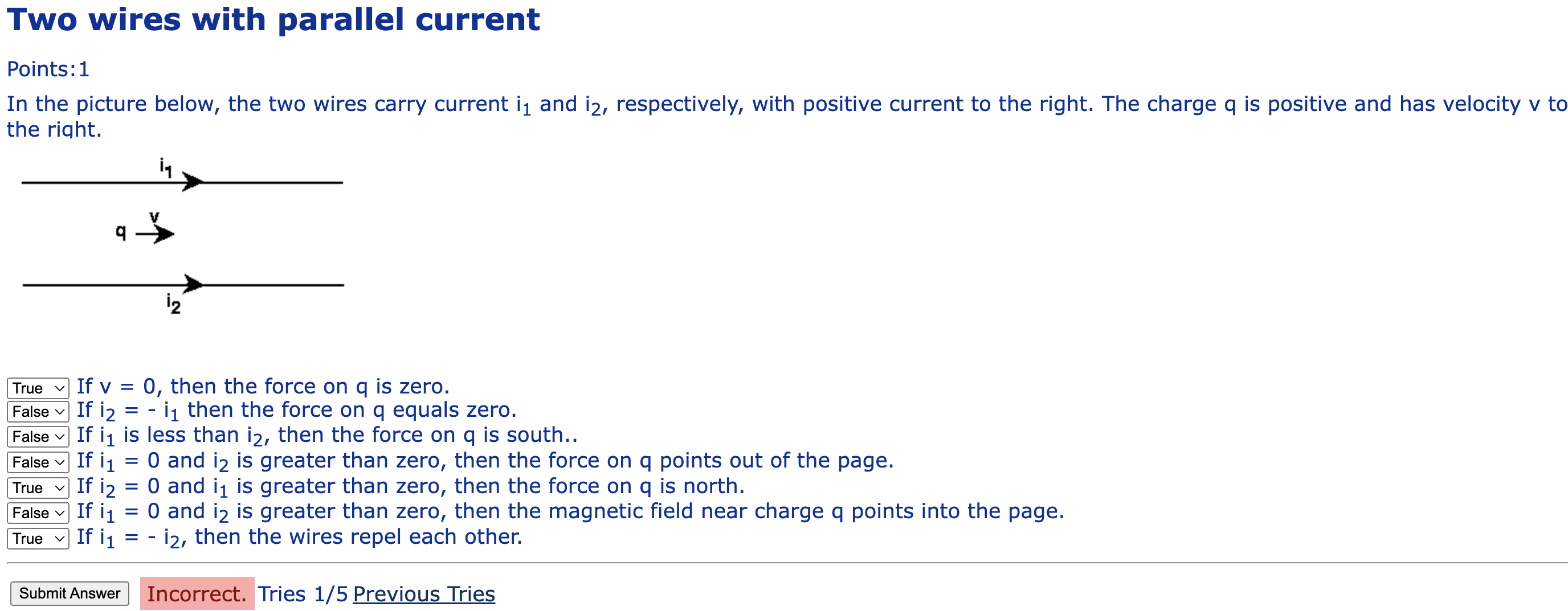 Solved Two wires with parallel currentPoints: 1In the | Chegg.com