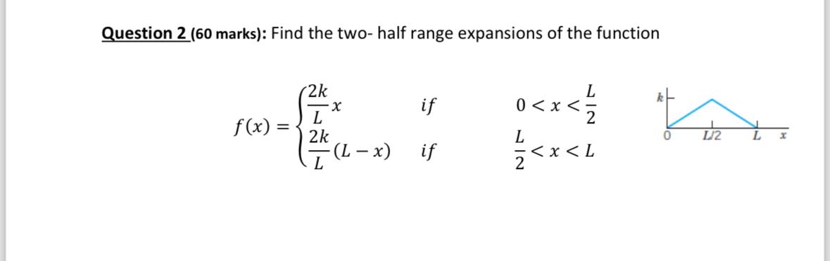 Solved Question 2 ( 60 ﻿marks): Find the two- ﻿half range | Chegg.com