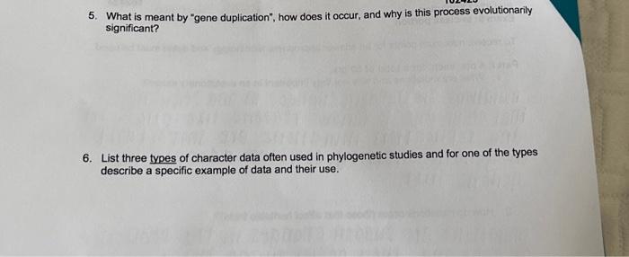 Solved 5. What is meant by "gene duplication", how does it | Chegg.com