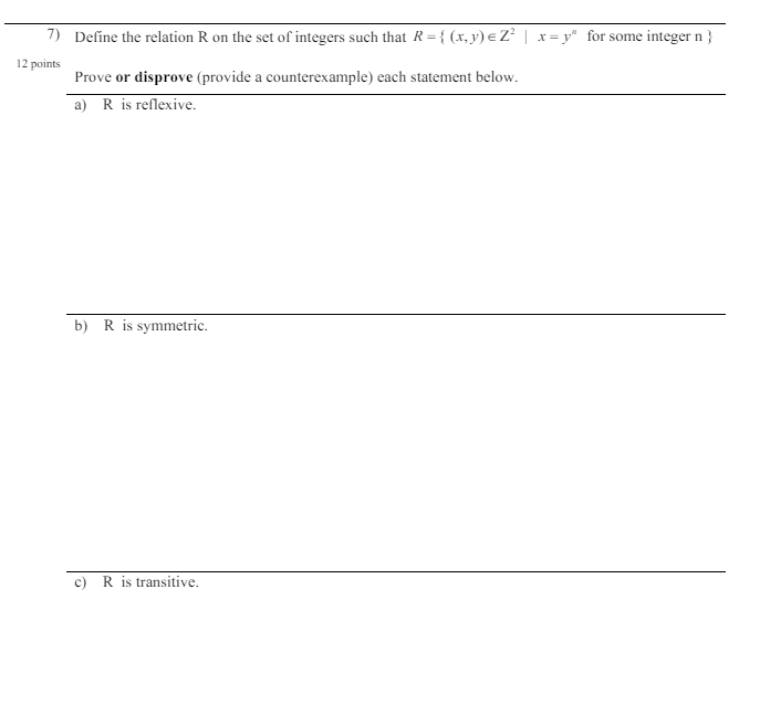 Solved Need help Proving and Disproving | Chegg.com