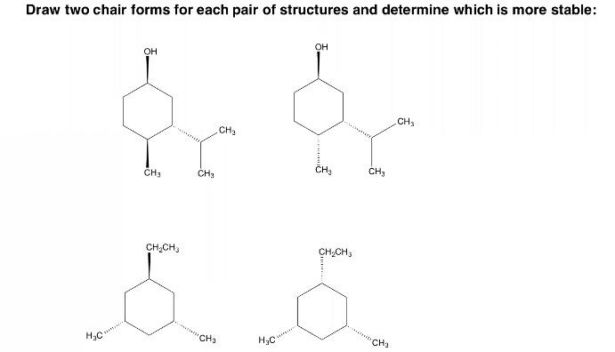Solved Draw two chair forms for each pair of structures and | Chegg.com