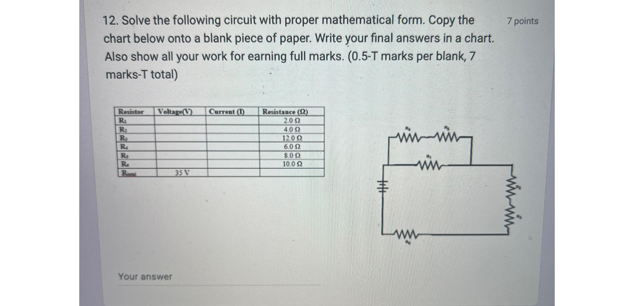 Solved Solve the following circuit with proper mathematical | Chegg.com