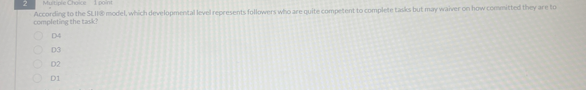 Solved 2Multiple Choice1 ﻿pointAccording to the SLII® | Chegg.com