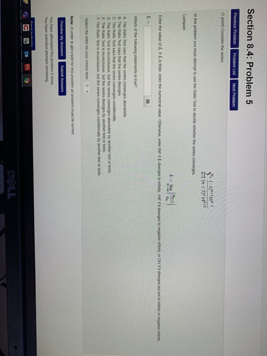 Solved Section 8.4: Problem 5 Previous Problem Problem List | Chegg.com