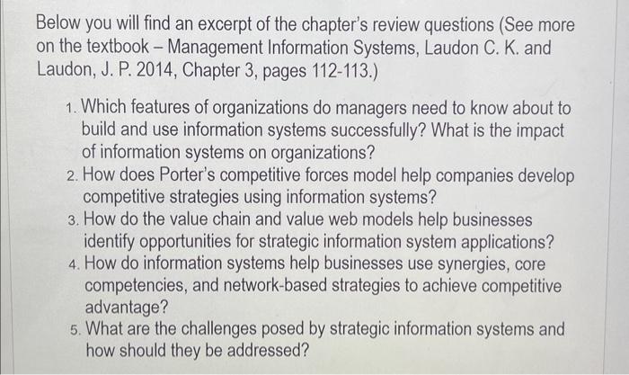 Solved Below you will find an excerpt of the chapter's | Chegg.com