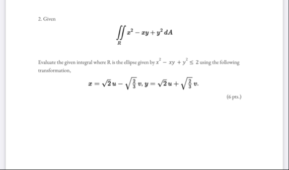 Solved Given∬Rx2-xy y2dAEvaluate the given integral where R | Chegg.com