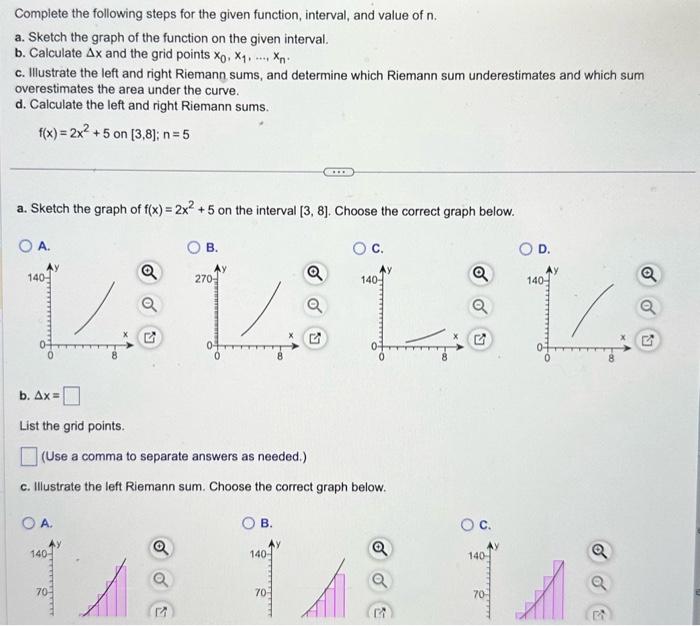 Solved Complete the following steps for the given function, | Chegg.com