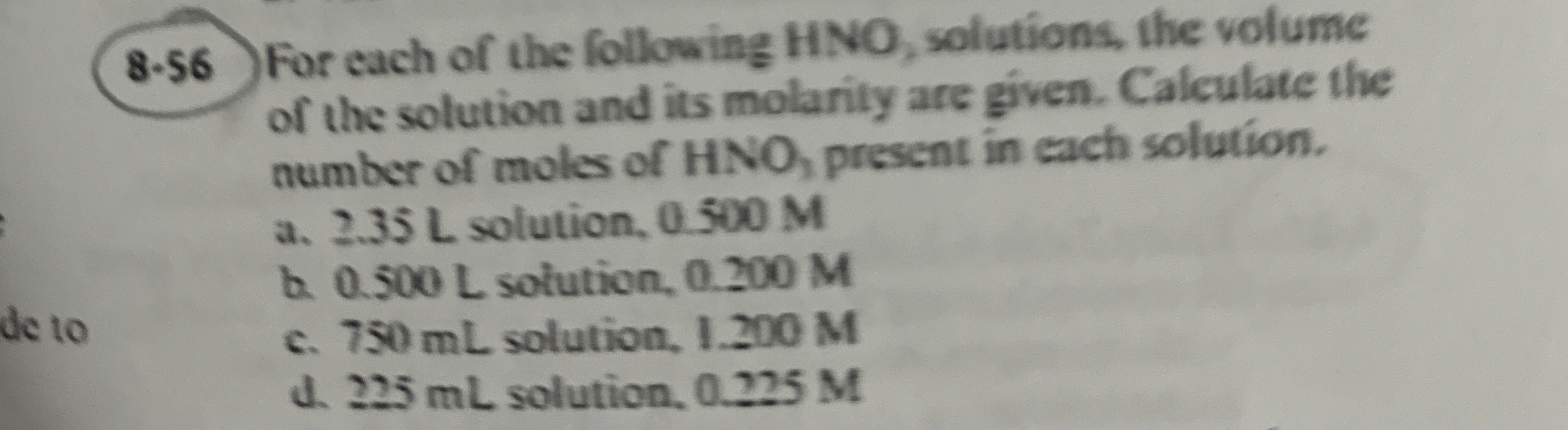 Solved 8-56 ﻿For each of the following HNO, solutions, the | Chegg.com