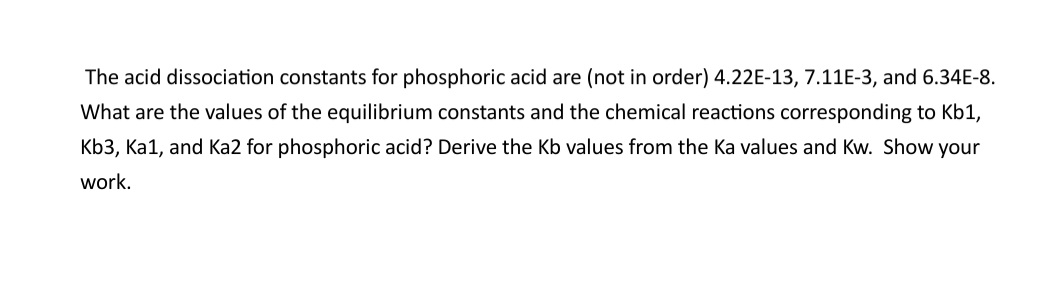 Solved The acid dissociation constants for phosphoric acid | Chegg.com