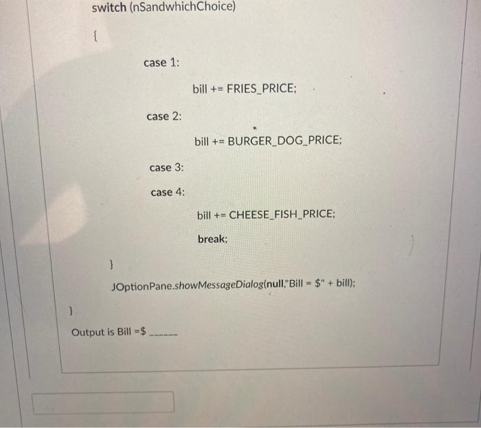 Solved Given the code below, calculate the bill. What is the | Chegg.com