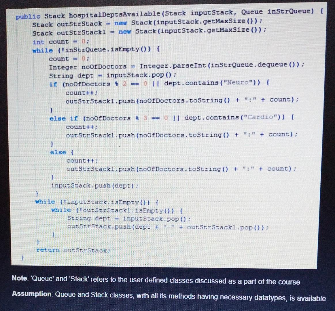 Solved Consider a Stack of Strings as in StrStack and Queue | Chegg.com