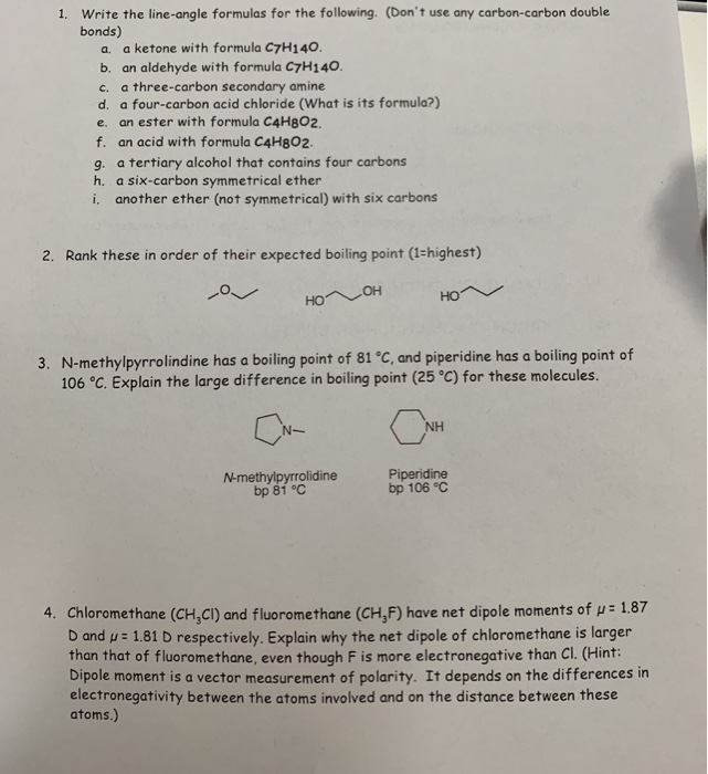 Solved 1. Write the line-angle formulas for the following. | Chegg.com