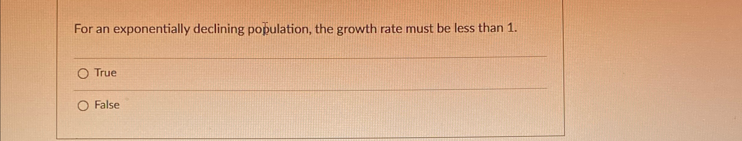 Solved For an exponentially declining population, the growth | Chegg.com