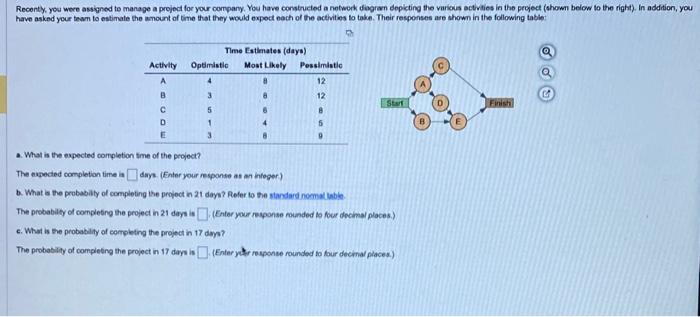 Solved a. What is the expected completion time of the | Chegg.com