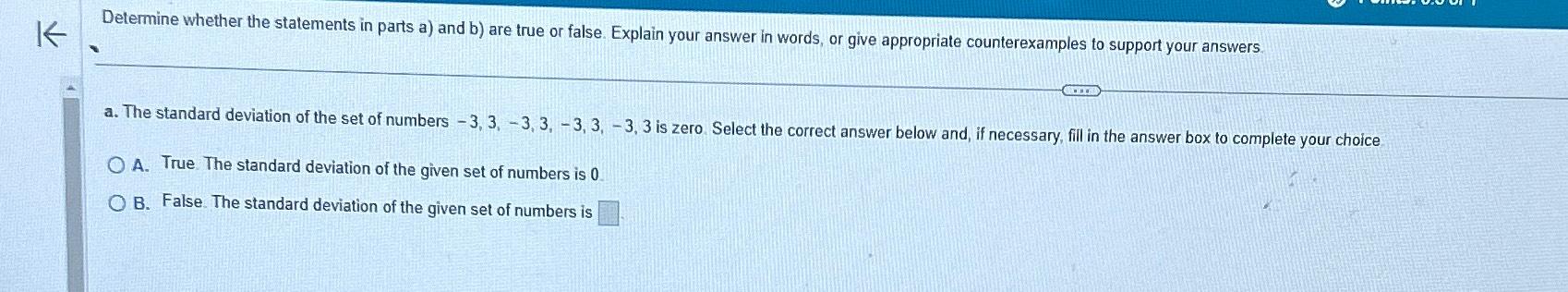 Solved Determine whether the statements in parts a) ﻿and b) | Chegg.com