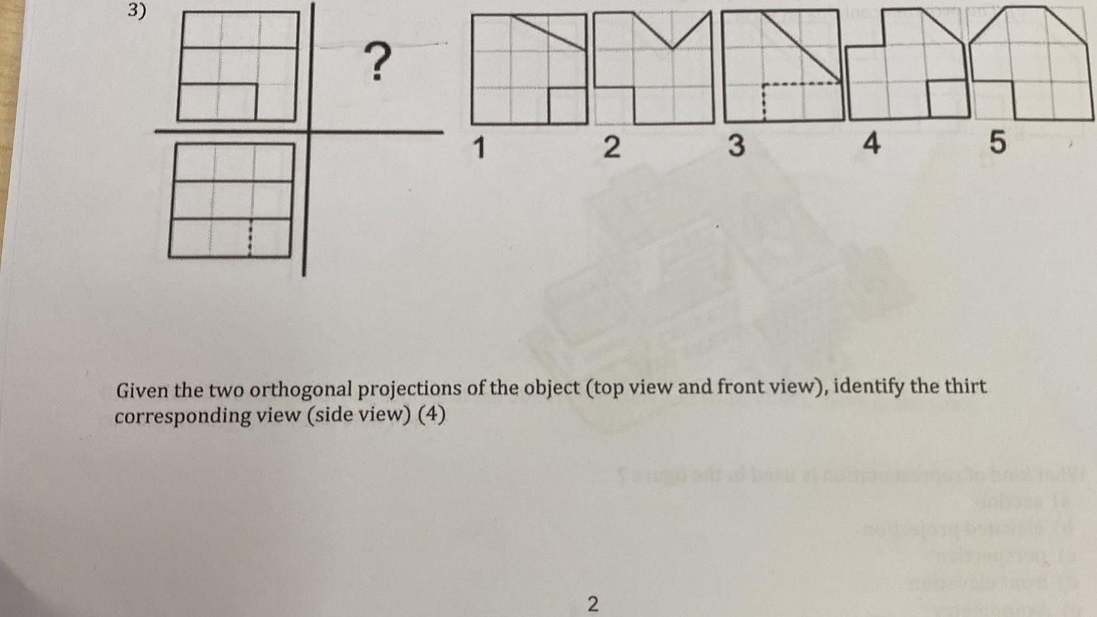 Solved Given the two orthogonal projections of the object | Chegg.com