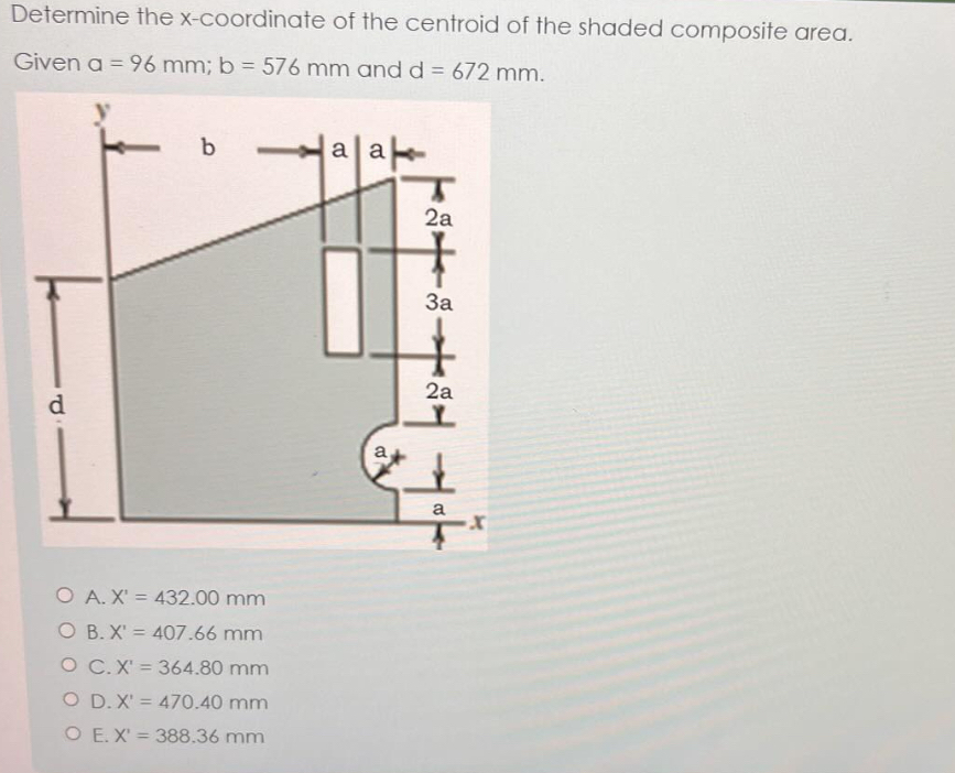 Determine the x-coordinate of the centroid of the | Chegg.com