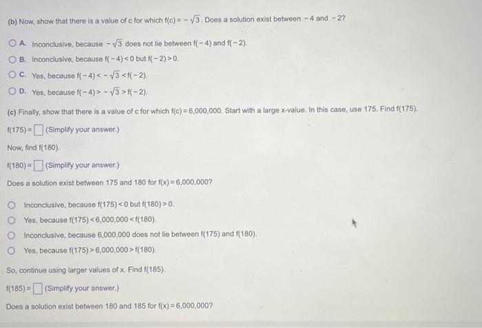 Solved If f(x)=x3−6x+8, show that there are values c for | Chegg.com