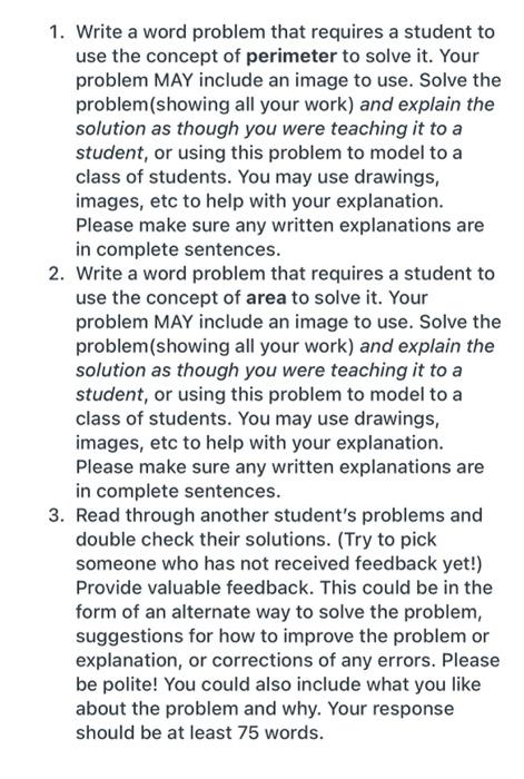 Solved 1. Write a word problem that requires a student to | Chegg.com