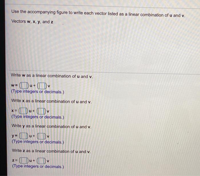 Solved Use the accompanying figure to write each vector | Chegg.com