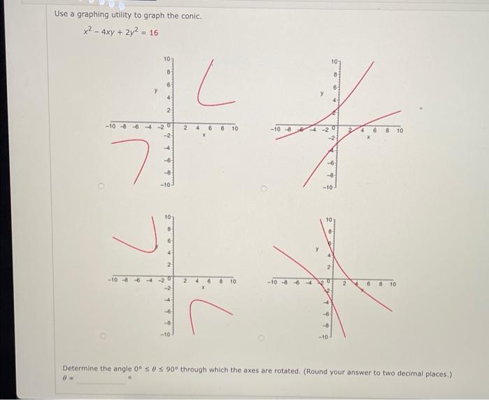 Solved Use a graphing utility to graph the conic. | Chegg.com