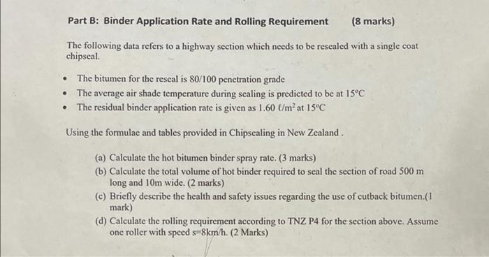Solved Part B: Binder Application Rate and Rolling | Chegg.com