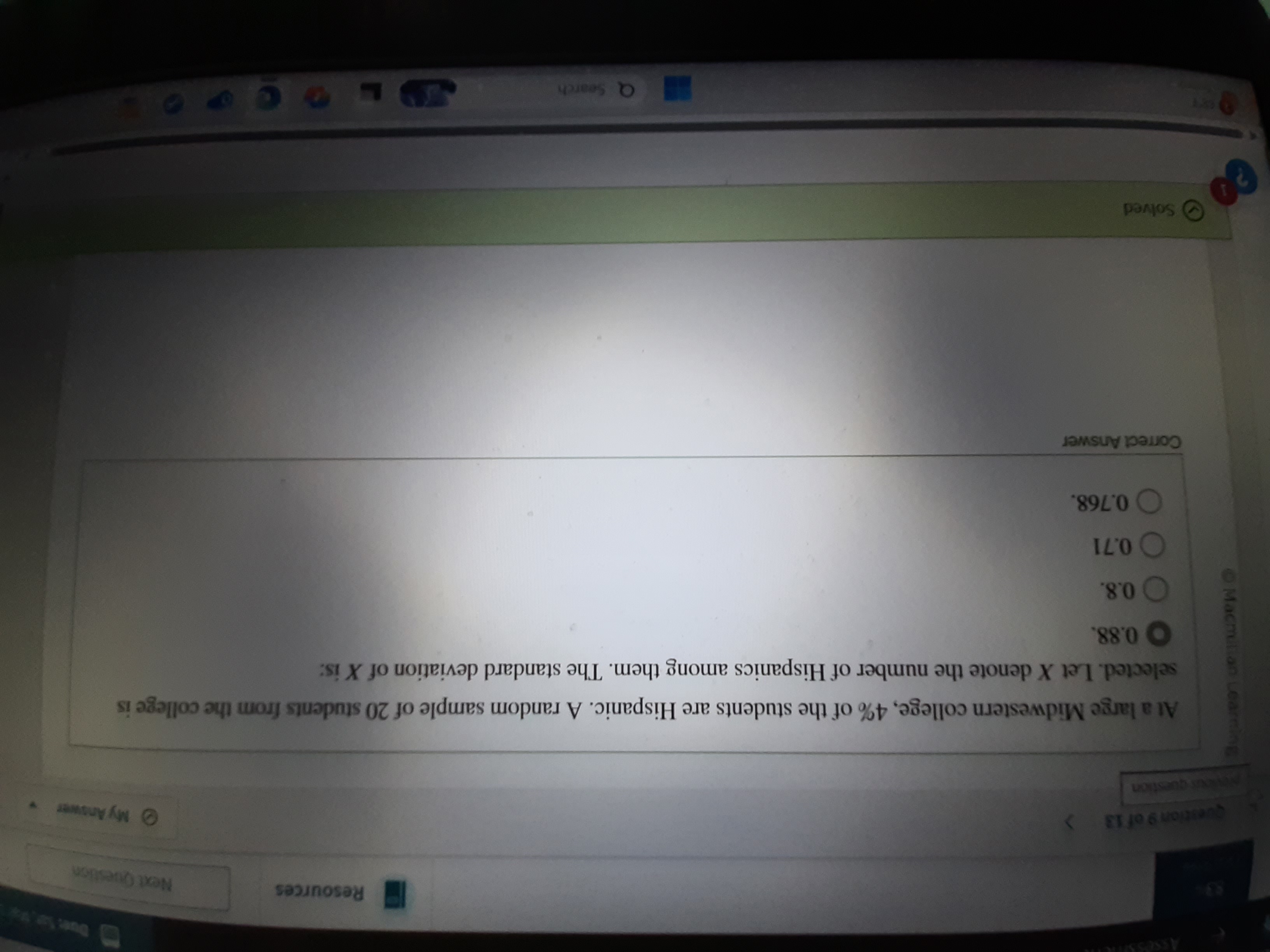 Solved At a large Midwestern college, \( 4 \% \) ﻿of the | Chegg.com