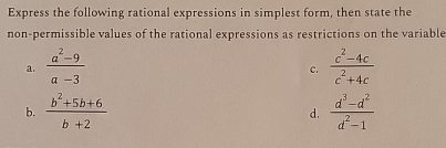 Solved Express the following rational expressions in | Chegg.com