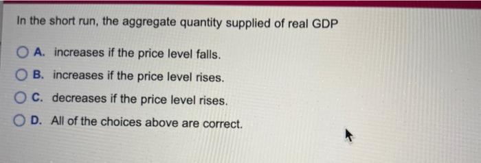 Solved Aggregate demand decreases if A. transfer payments | Chegg.com