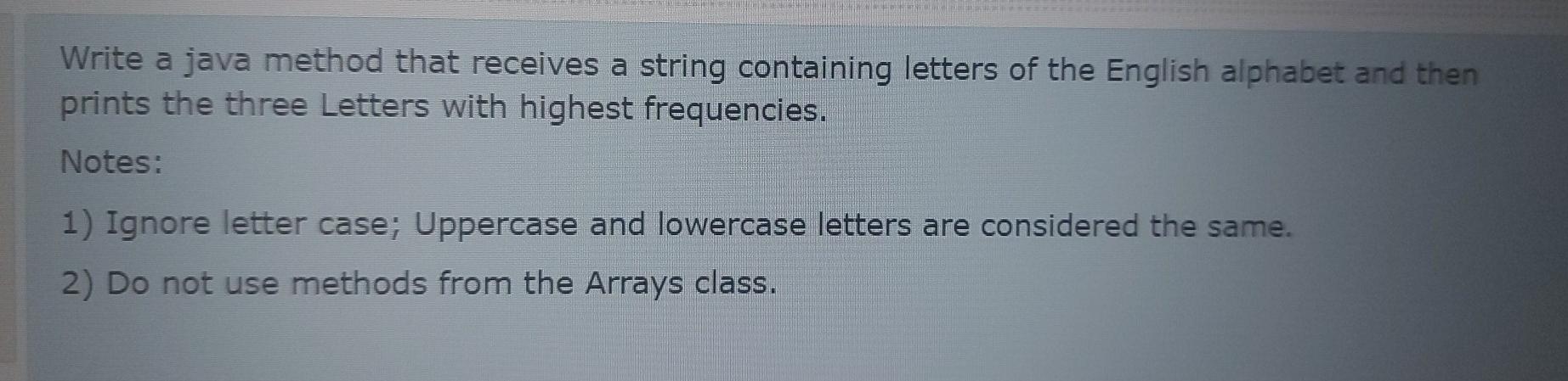 Solved Write a java method that receives a string containing | Chegg.com