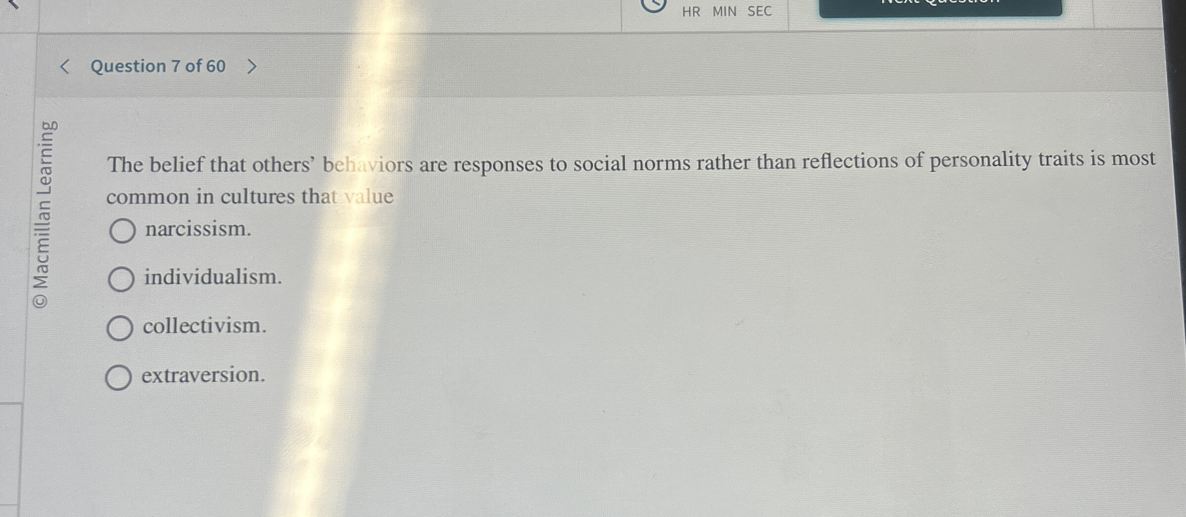 Solved Question 7 ﻿of 60The belief that others' behaviors | Chegg.com