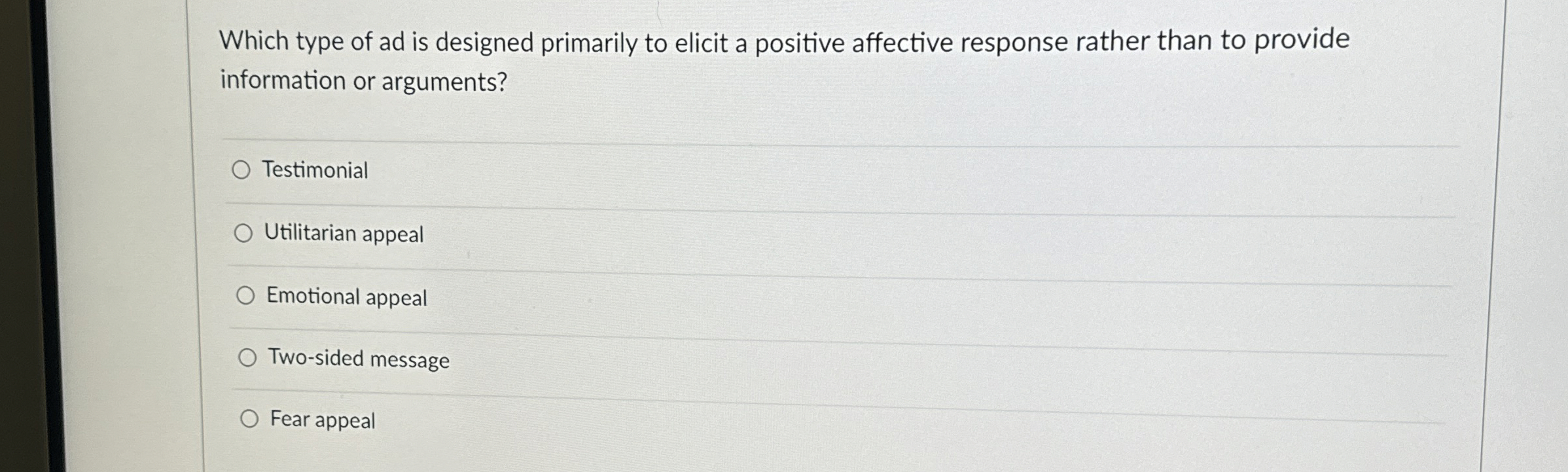 Solved Which type of ad is designed primarily to elicit a | Chegg.com