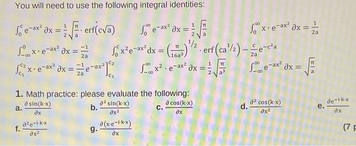 Solved You will need to use the following integral | Chegg.com