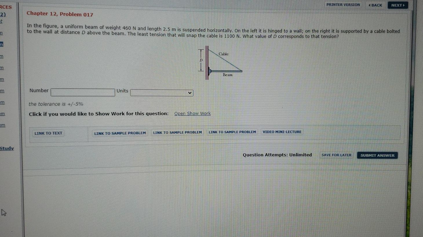 Solved RCES PRINTER VERSION BACK NEXT Chapter 12, Problem | Chegg.com